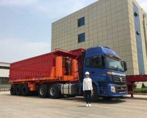 3 Axle 40ft Container Skeleton Dump Trailer for Sale